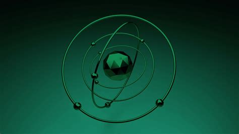 Abstract Visualization Of An Atom Model Design Motion Graphics Of Electrons In An Abstract