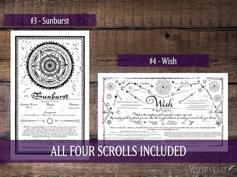 Dnd Printable Spell Scrolls Tabletop Prop Magic Black White Design