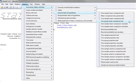 independent t test in stata procedure output and interpretation of