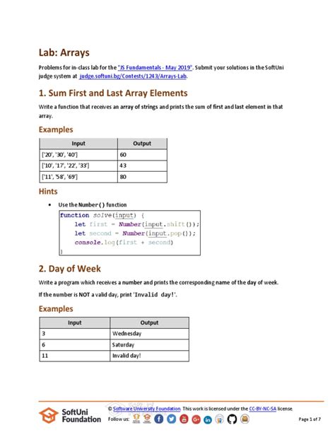 Js Arrays Exercises Pdf Array Data Structure String Computer Science