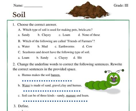 Get Your Hands Dirty With This Soil Worksheet For Class 3 Worksheets