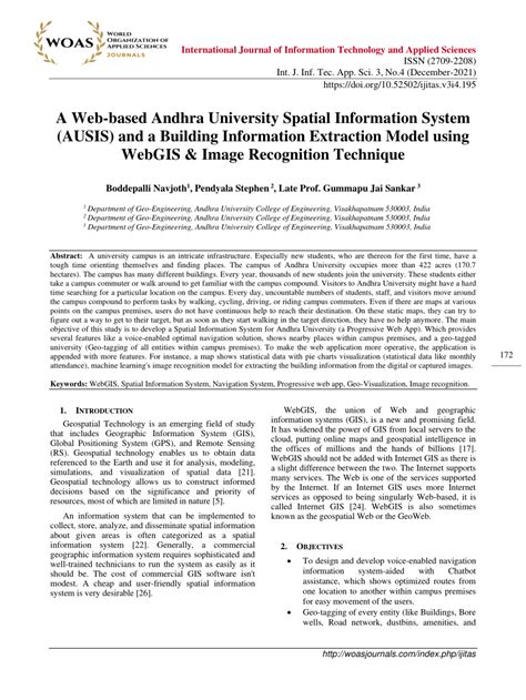 Pdf A Web Based Andhra University Spatial Information System Ausis
