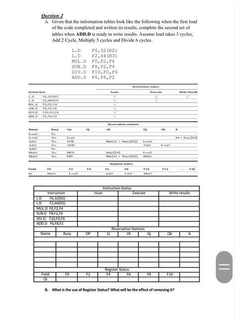 Solved Question 2a ﻿given That The Information Tables Look