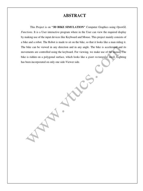 Interactive 3d Bike Simulation Using Opengl An Exploration Of User Controlled Bike Movement And