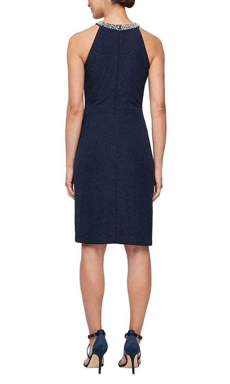 Alex Evenings 8127803 Beaded Halter Cocktail Dress Couture Candy