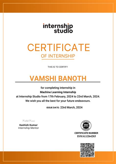 Vamshi Banoth On Linkedin Machinelearning Internship Ai Datascience Artificialintelligence
