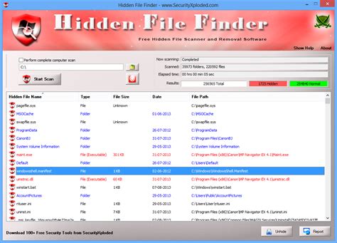 Hidden File Finder 6 0 Free Download Software Reviews Downloads News Free Trials Freeware