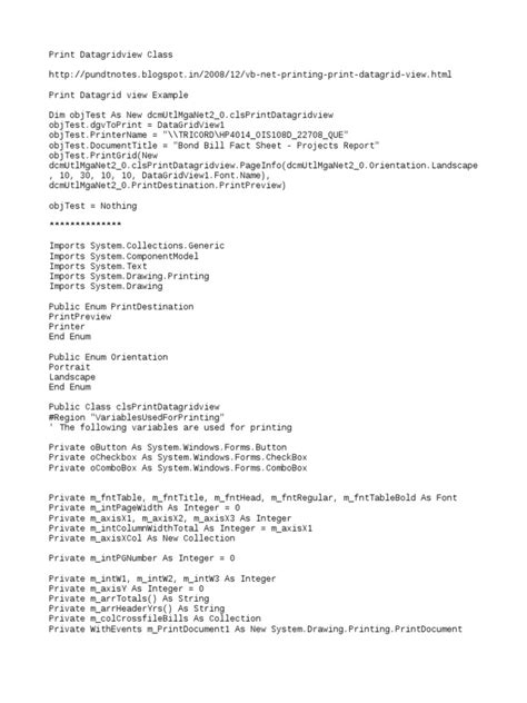 Print Datagridview Class Pdf Areas Of Computer Science Computer
