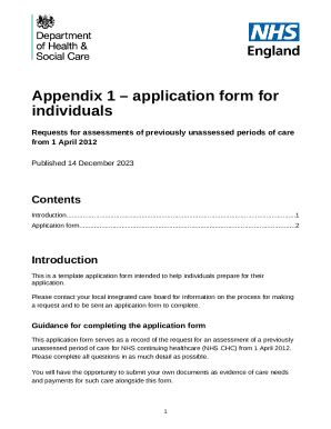 Appendix Application For Individuals Doc Template PdfFiller