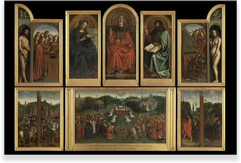 Jan Van Eyck Poster Adoration Of The Mystic Lamb Canvas