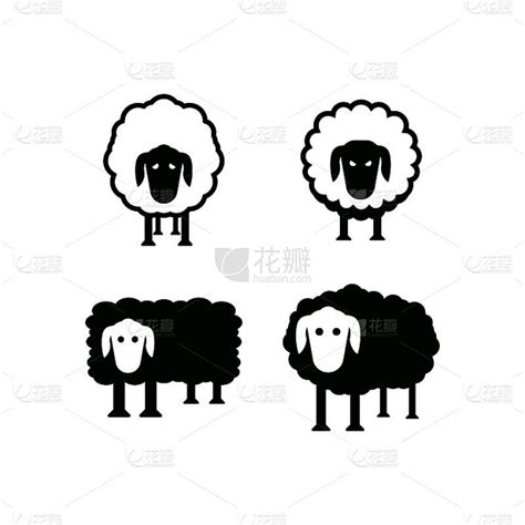 绵羊图标设计模板矢量孤立插图