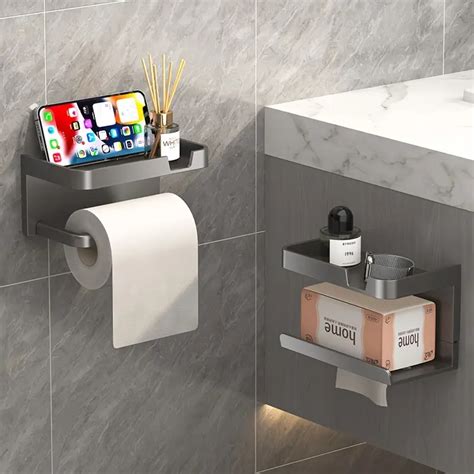 벽걸이형 화장실 롤 종이 홀더 및 전화 정리함 욕실 정리함 욕실용 플라스틱 티슈 보관 홀더 설치 및 사용이 Temu Republic Of Korea