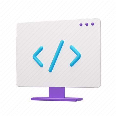 Pc Code App Coding Developer Program Monitor 3d Illustration