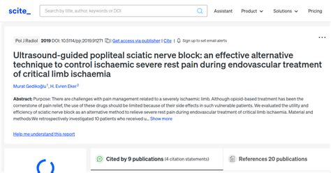 Ultrasound Guided Popliteal Sciatic Nerve Block An Effective Alternative Technique To Control