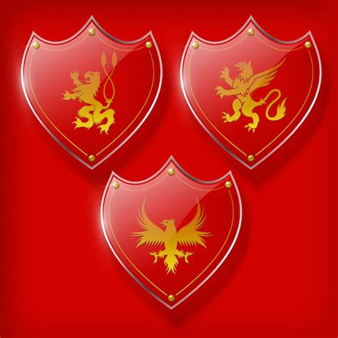 Premium Vector Glass Shields Set