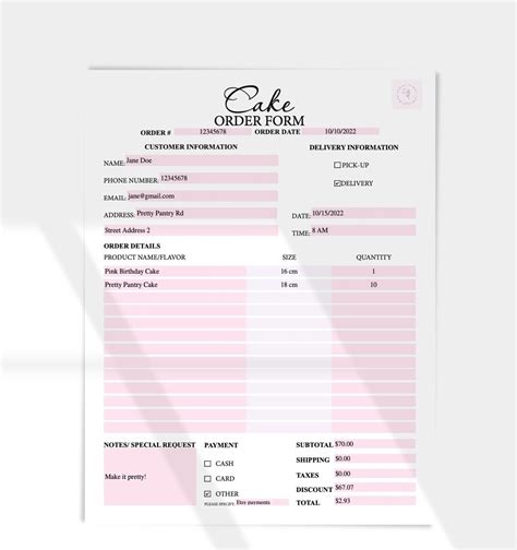 Editable Order Form Template Bundle Fillable PDF US Letter Size 8 5x11 Minimalist Design