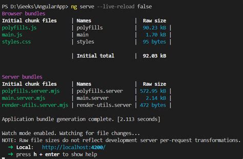 Angular Ng Serve Geeksforgeeks