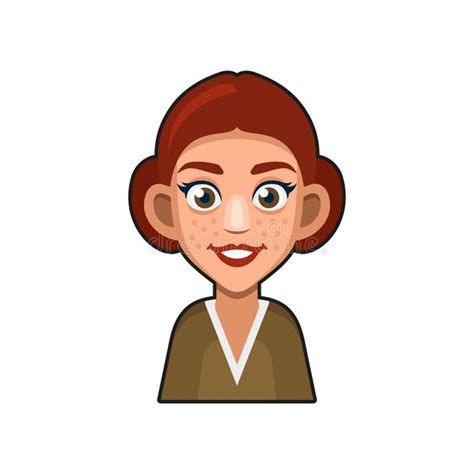 Cute Beautiful Redhead Girl Avatar Young Woman Cartoon Style Userpic