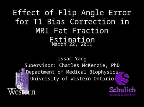 Pptx Effect Of Flip Angle Error For T1 Bias Correction In Mri Fat