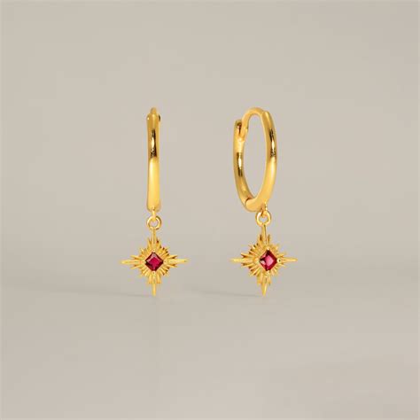Starburst Ruby Hoops Eyrful Artistry Starburst Ruby Hoops Eyrful Artistry