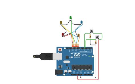 Circuit Design 2 Button 5 Led Tinkercad