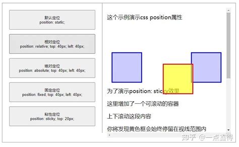 Css Position属性sticky实现吸顶菜单效果 知乎