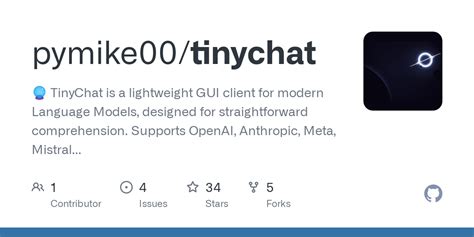 Github Pymike00 Tinychat 🔮 Tinychat Is A Lightweight Gui Client For Modern Language Models