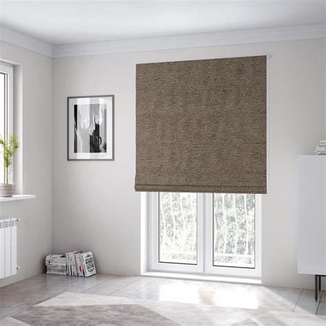 Berlin Boucle Textured Chenille Oak Brown Colour Upholstery Fabric Ctr