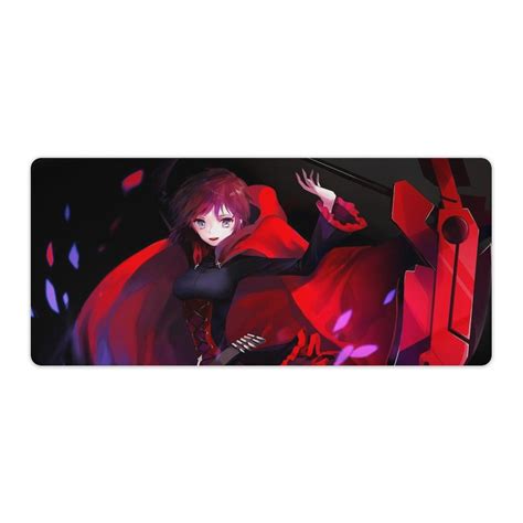 Ruby Rwby Mouse Pad No Sliped Large Mousepad Extended Gaming Desk Mat Stitched Edge Keyboard Mat
