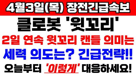 클로봇 주가전망 🚨43목 장전속보🚨2일 연속 윗꼬리 캔들 의미는 세력의 의도는 긴급대응전략 오늘부터 이렇게