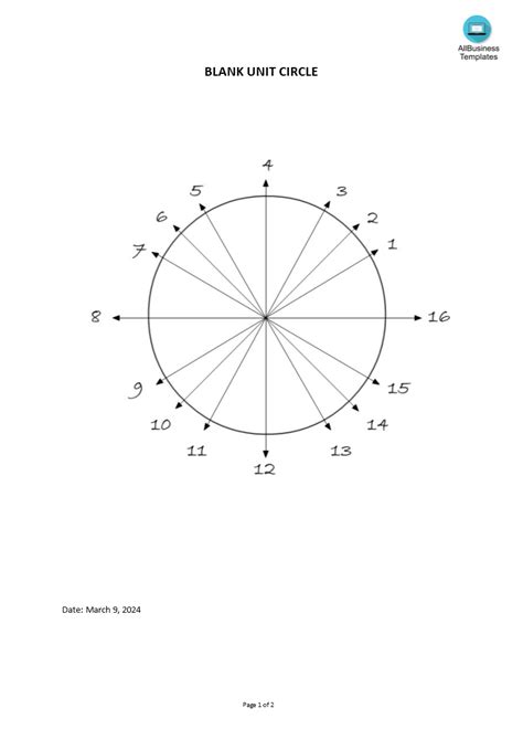 Blank Unit Circle Graph