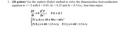 Solved Points Use The Explicit Euler Method To Chegg