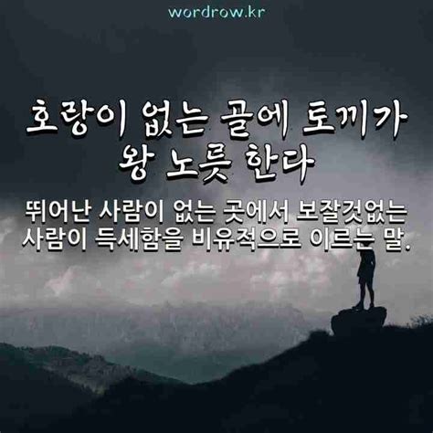 속담 호랑이 없는 골에 토끼가 왕 노릇 한다