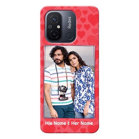 Buy Redmi 12C Mobile Back Covers With Red Heart Symbols Design