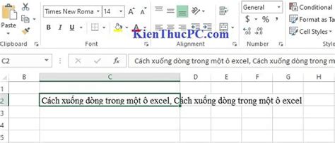 Cách xuống dòng trong một ô Excel KienThucPC com