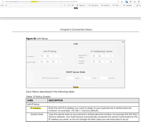 Can I Change The LAN IP Address On My Zyxel Fiber Router Sunrise Community