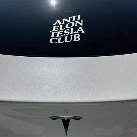 Anti Elon Tesla Club Decal Etsy