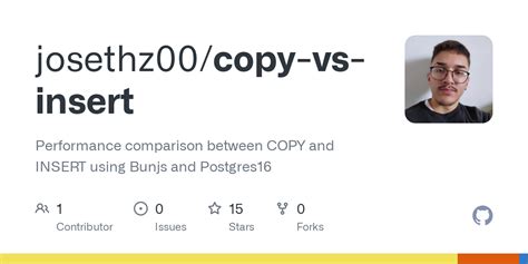 Github Josethz00copy Vs Insert Performance Comparison Between Copy And Insert Using Bunjs
