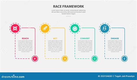 Race Framework Infographic Outline Style With 4 Point Template With Big Race Framework Infographic Outline Style With 4 Point Template With Big