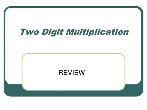 PPT Two Digit Multiplication PowerPoint Presentation Free Download ID