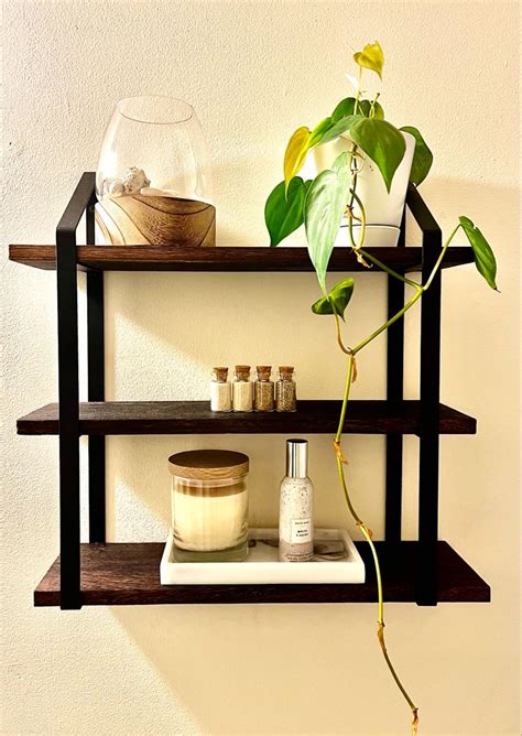 Rustic 3 Tier Wall Shelf
