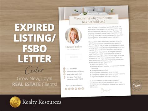 Fsbo Letter Expired Listing Flyer Template Real Estate Flyer Realtor