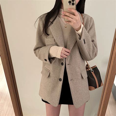 2온스 누빔안감 멜로우 누빔 울 자켓 오버핏 하프코트 에이블리