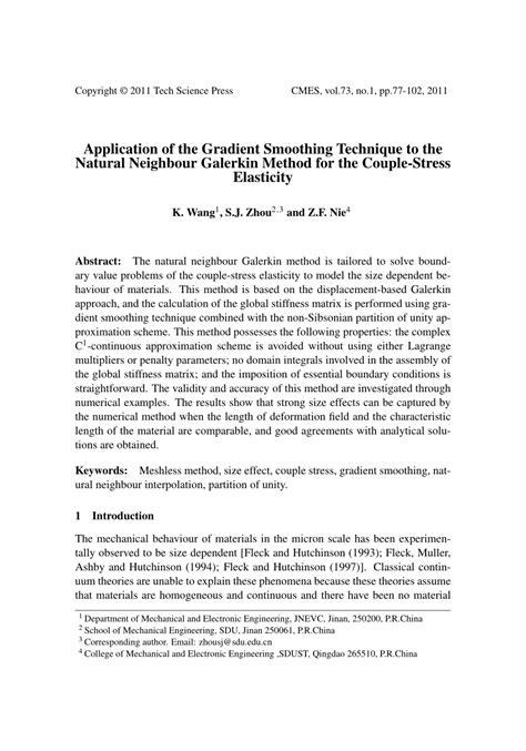 Pdf Application Of The Gradient Smoothing Technique To The Natural