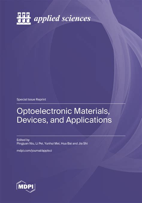 Optoelectronic Materials Devices And Applications Mdpi Books