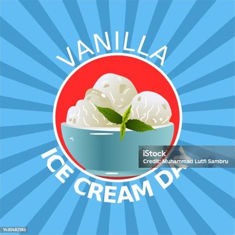 바닐라 아이스크림 데이 벡터 일러스트 레이 션 인사말 카드 포스터 및 배너에 적합합니다 귀여운에 대한 스톡 벡터 아트 및 기타 이미지 Istock