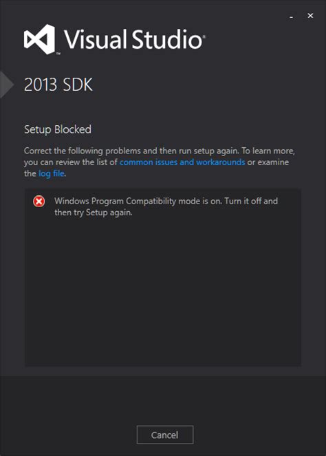 The Strange Case Of Visual Studio 2013 SDK Setup Blocked On Windows 10
