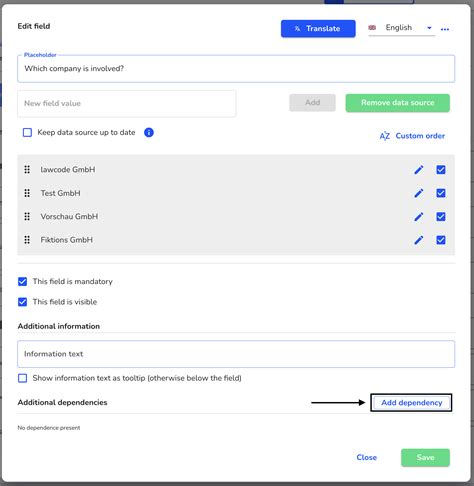 Dynamic Form Dependencies