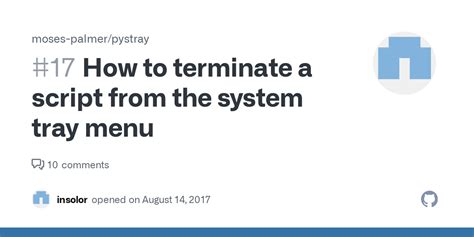how to terminate a script from the system tray menu · issue 17 · moses