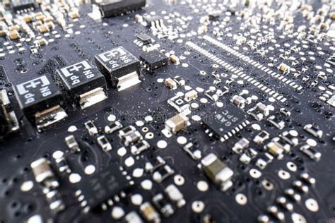 Close Up Of Electronic Circuit Board With Processor Fragment Of The Electronic Circuit